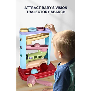 MEIJIABA Toys for 2 Year Old Boys, Toddler Sensory Educational Toys Age 2-4, Montessori Toys for Babies 18 Months, Girls Boys Early Learning Stacking Pound A Ball Hammer Birthday Gifts