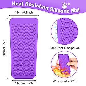 Shappy 2 Pieces Flat Iron Case Heat Resistant Travel Bag Curling Iron Case and Holder Neoprene Straightener Holder and Silicone Hot Tools Flat Iron Travel Bag(Starry Sky)