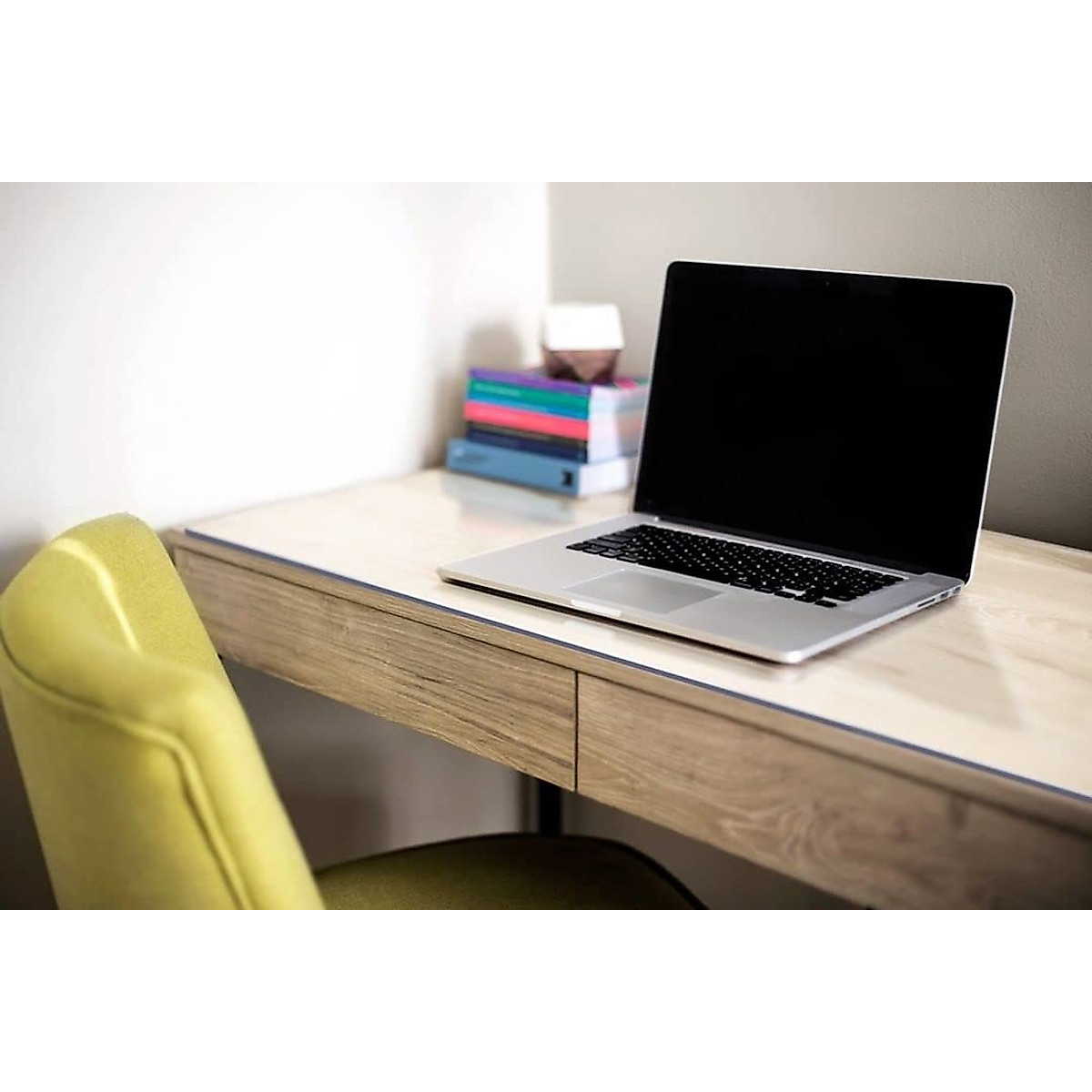 ExactMade - Clear Table Protector, USA Made, Safe, 33 x 33 Inch, 2mm Thick Ultra Clear Smooth Vinyl, PVC Clear Table Pad for Kitchen Wood Grain, Clear Table Cover Cut to Size