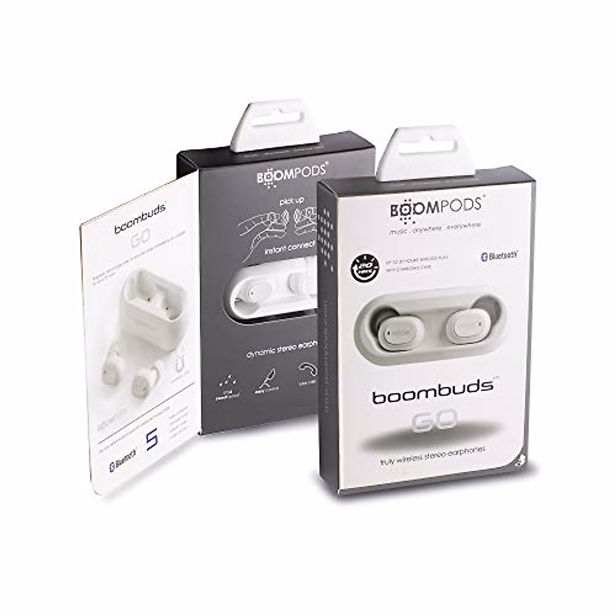 BoomPods Boombuds Go True Wireless - Best Sports Earbuds, Bluetooth, Portable Magnetic Charging Case, Water/Sweat Resistant IPX4, Instant Connect TWS