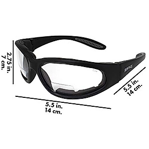 Global Vision Hercules Bifocal Anti-Fog Safety Glasses with EVA Foam, Clear Lens (2.50)