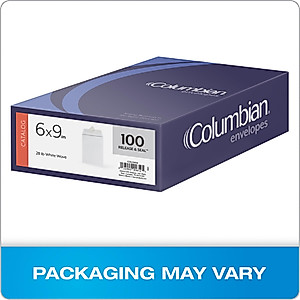 Columbian Catalog Envelopes, 6" x 9", Release & Seal Self-Sealing Closure, 28 lb White Wove, 100 per Box (COLO652)