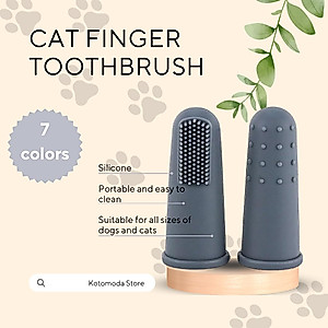 Kotomoda Cat Finger Silicone Toothbrush, Dog Tooth Brush with Food Grade Silicone, Keep pet's Mouth Clean and Reduce Gum Disease, Teeth & Gums Care for Dogs, Cats, and Pets (SoftGreen)