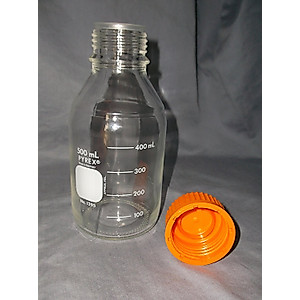 Pyrex 500mL Round Media Storage Bottles, with GL45 Screw Cap, Ea