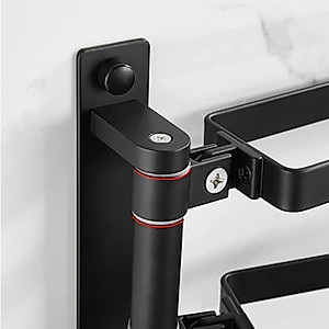 Kindream Swivel Towel Rack Bathroom 13inch Hand Towel Bar Bathroom Swing Hanger Towel Rack Holder Matte Black Finish, Wall Mounted, 3-Arm