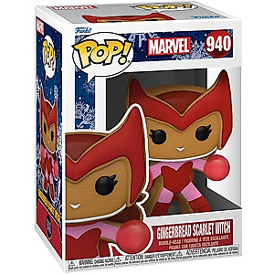 POP Marvel: Holiday - Gingerbread Scarlet Witch Funko Pop! Vinyl Figure (Bundled with Compatible Pop Box Protector Case), Multicolored, 3.75 inches