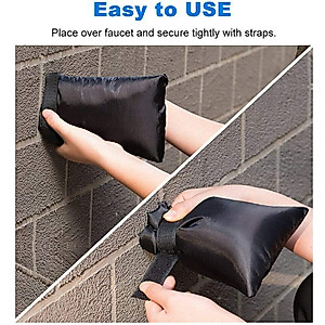 Outdoor Faucet Cover for Winter - Pro 7.1"W x 10.6"H Outdoor Water Faucet Cover Socks for Winter Freeze Protection Pipe Insulation Reusable Waterproof Insulated Spigot backflow Cover,Black