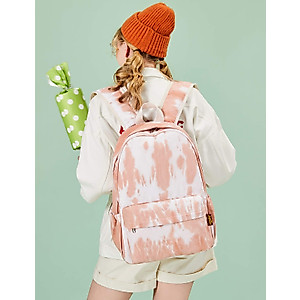 Canvas School Bag Backpack Girls or boy, Ranibow Style Unisex Fashionable Canvas Zip Backpack School College Laptop Bag for Teens Girls Students Casual Lightweight Travel Daypack Outdoor(Orange)