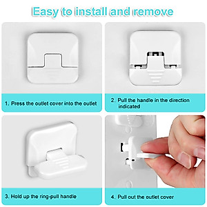 Outlet Covers (55 Pack) with Hidden Pull Handle Baby Proofing Plug Covers 3-Prong Child Safety Socket Covers Electrical Outlet Protectors Kid Proof Outlet Cap