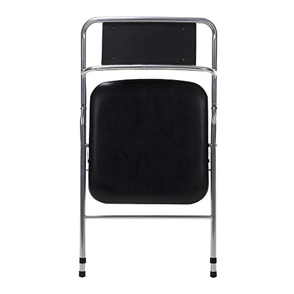 COSCO Stylaire Vinyl Padded Folding Chair, 4-Pack, Silver