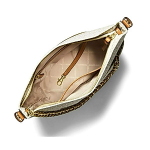 MICHAEL Michael Kors Womens Reese Signature Canvas Large Shoulder Bag (Vanilla)