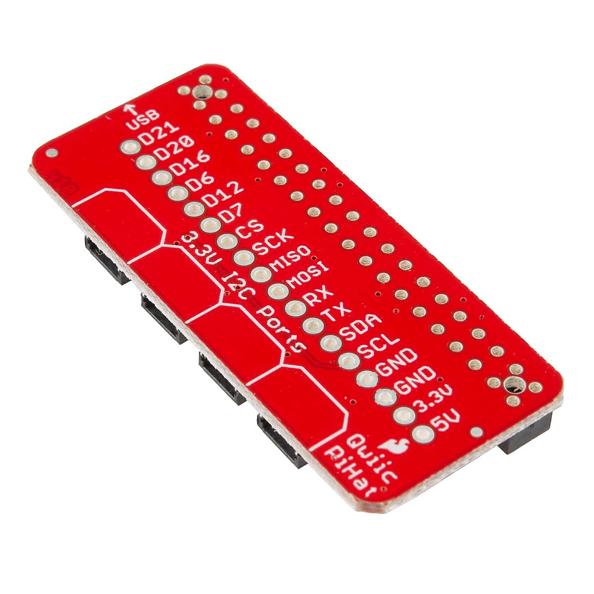 SparkFun Qwiic HAT for Raspberry Pi -Connect I2C sensors & accessories to a standard 2x20 GPIO header Pi Tin compatible 4 Qwiic connectors Daisy chain sensors & accessories Useful GPIO pins broken out