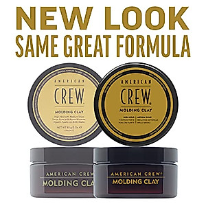 American Crew Men's Hair Molding Clay, Like Hair Gel with Strong Hold & Medium Shine, 3 Oz (Pack of 1)