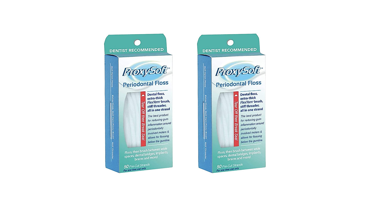 ProxySoft Periodontal Floss, 2 Packs - Dental Floss Threader, Braces Floss and Thick ProxyBrush ...