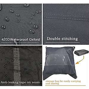UCARE Curved Sofa Cover Outdoor Couch Sectional Protector Waterproof Half Moon Sofa Set Cover with Windproof Elastic Cord for Garden Lawn Indoor Grey (89.7x45.6x33.8in/228x116x86cm)
