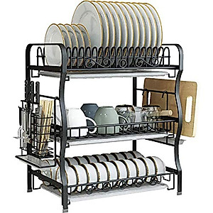 SDGH Dish Rack - Tier Dish Drying Rack Stainless Steel Counter Dish Drainer Rack with Drainboard