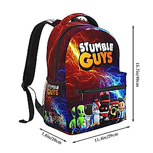 Stumble Guys School Backpack Portable Daypack for Outdoor Sports Travel Bag