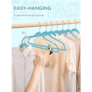 HOUSE DAY 20 Pack Plastic Hangers, Aqua Hangers Extra Wide Hangers with 360 Swivel Hook, Space Saving Hangers for Shirts, Pants, Heavy Duty Hangers for Coat, Suit