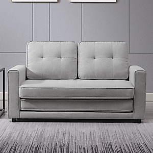 ZAFLY 3-in-1 Convertible Sofa Bed,Futon Bed,Pull Out Couch Bed,Loveseat Sleeper Couches,84'' Tri-Fold Multi-Function Modern Floor Bed,Sofas & Couches for Living Room,Light Gray, Light Grey (11080)