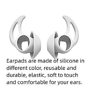 SNHTLS Replacement Eartips Silicone Earbuds Buds Set Wireless Earphone Compatible with Bose Small Shark Sports Headphones 3 Pair Silvery