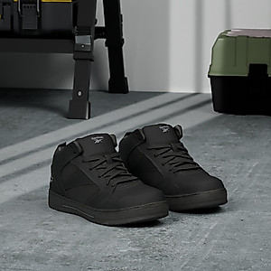 Reebok Work Men's Dayod Safety Toe Skateboard Work Shoe, Black, 10.5 M US