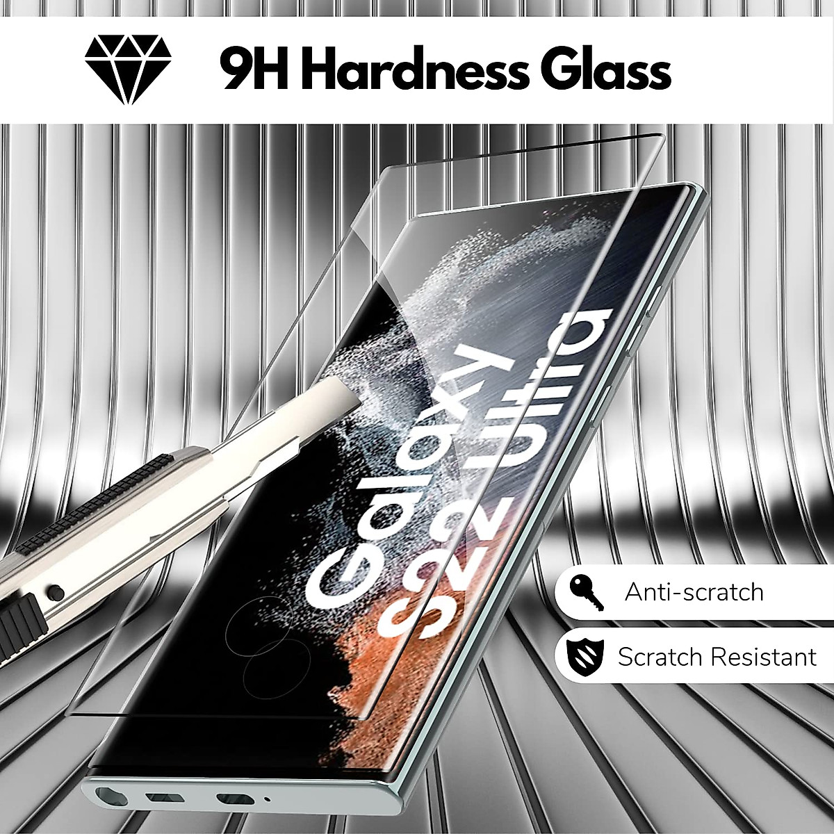 Cbus Wireless [2-Pack] Glass Screen Protector for Samsung Galaxy S22 Ultra