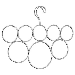 iDesign Classico Metal 8-Loop Scarf Hanger, No Snag Closet Organization Storage Holder for Scarves, Men's Ties, Women's Shawls, Pashminas, Belts, Accessories, Clothes, 13.13" x .5" x 1.25", Chrome