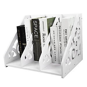 YGYQZ Desk File Folder Storage - Binder Organizers for Desk Cute Desktop Accessories File Document Holder Bookcases For Teacher Classroom (white)