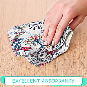 Newwiee 48 Pcs Reusable Toilet Paper Washable Cotton Cloth 12 x 4.3 Inches Paperless Towels Roll Reusable Bidet Towels 2 Sided Flannel Paper Towels Cloth Absorbent Paper Towels Roll No Waste (Bird)