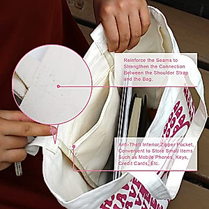 Kimoli Canvas Aesthetic Tote Bag for Women Beach Bag Shopping Bags School Shoulder Bag Reusable Grocery Bags