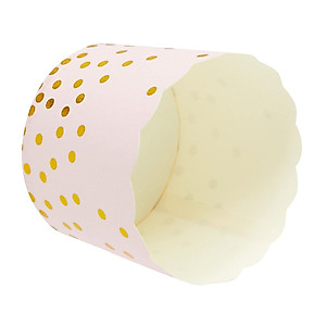 Sparkle and Bash 50 Pack Pink and Gold Cupcake Wrappers, Paper Baking Cups, Muffin Liners for Baby Shower, Birthday Party (2.2 In)