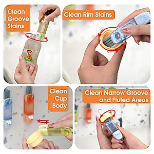 GOKOZIKI 4 in 1 Multifunctional Gap Cleaning Brush, Silicone Lid Cleaning Brush, 3 in 1 Cleaning Brush for Tumblers and Cups, Water Bottle Cleaning Tool, Lid Cleaner, Kitchen Gadget Brush