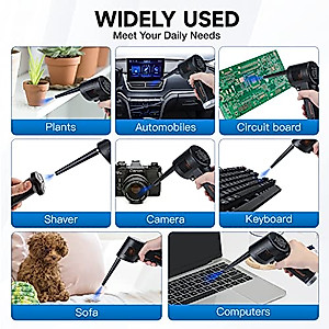 Air Duster for Computer Keyboard Cleaning - Cordless, Rechargeable 6000mAh Battery，Powerful Brushless Motor and 10W Fast Charging Air Duster Compressed Air