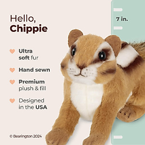 Bearington Collection Chippie Plush Chipmunk Stuffed Animal, 7 Inch