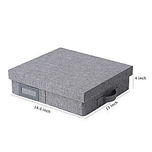 Comche Linen Scrapbook Storage Box Photo Storage Boxes,14.6 '' x 13 '' x 4 '',Gray,Document Letter Box, Photo Box for Storage (3)