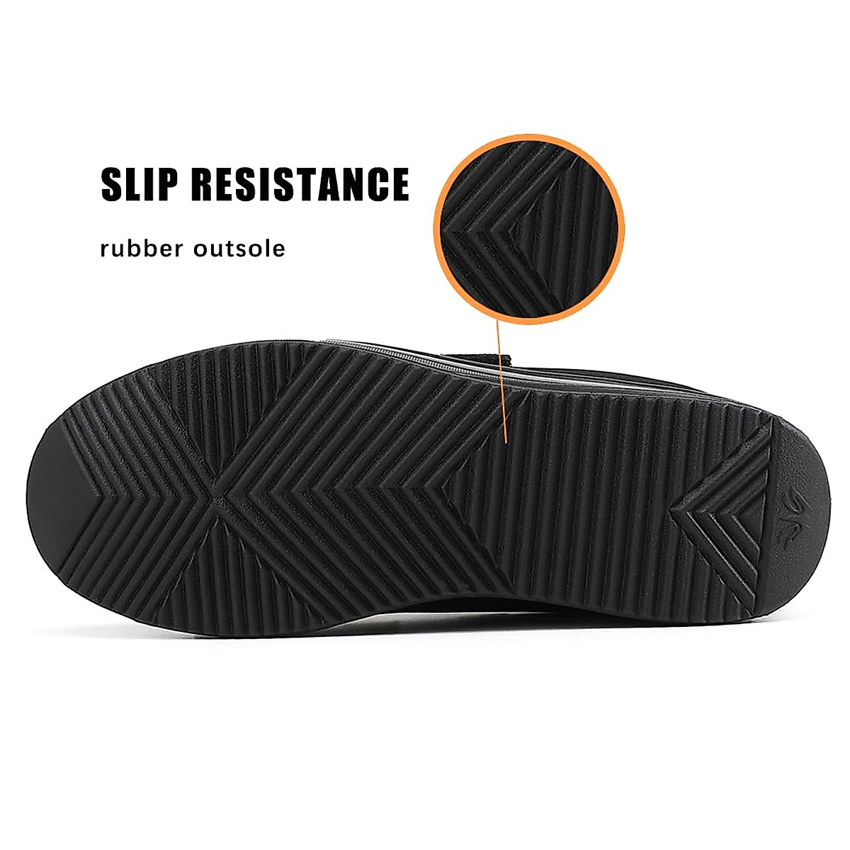 Oude Wedge Sneakers for Women Comfy | Wide Orthopedic Shoes for Women Shopping | Adjustable Velcro Closure 2 Inch Thick Rocker Bottom All Black Size 6.5