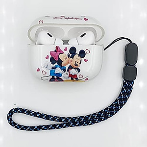 Case for Airpod Pro 2nd Generation Personalise Custom, Cute Mickey Minnie Airpod Pro 2 Case Cover with Lanyard, Fashion Funny Cartoon Shockproof Protective Design for Girls Women Airpod Pro 2 Case