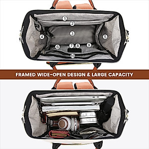 LOVEVOOK Laptop Backpack Purse for Women, 17 Inch Computer Business Backpacks Stylish School Bookbag, Teacher Doctor Nurse Bags for Work, Casual Daypack Backpack with USB Port,Grey-Black