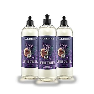 Caldrea Dish Soap, Biodegradable Dishwashing Liquid made with Soap Bark and Aloe Vera, Lavender Cedar Leaf, 16 oz , 3 Pack