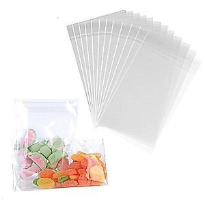 WOIWO 200PCS OPP Self - Adhesive Bag Self - Sealing Transparent Packaging Bag Self - Made Plastic Bag Printing Plastic Bag,Suitable for Bakery, Candle, Soap, Cookie Poly Bags(3.5" x 5.1")