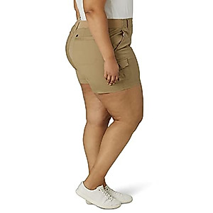 Lee womens Plus Size Flex-to-go Mid-rise Seamed Cargo Shorts, Oscar Khaki, 18 Plus