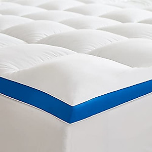 CYMULA Mattress Topper King Size: 3D Pillow Top Mattress Topper King Size Bed Soft Mattress Topper 8-21 inch Deep (78x80 inch)