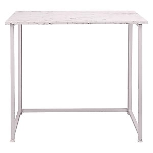 Leopard Outdoor Products Folding Computer Desk for Small Spaces, Space-Saving Home Office Desk, Foldable Computer Table, Laptop Table, Writing Desk, Compact Study Reading Table (Marble White)