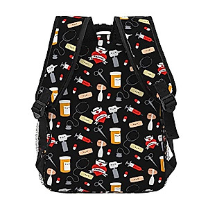 Junong Nurse Doctor Dentist Teacher Backpack Large Capacity Laptop Bags Waterproof Lightweight Nurse Accessories for Work Medical Home Health Travel Clinical Bag Nurses Gifts Stuff CNA