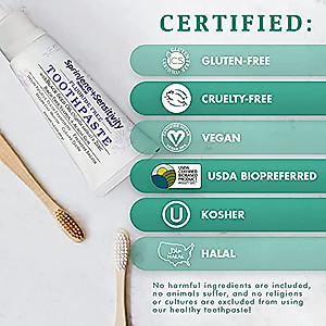 Sprinjene Fluoride Free Toothpaste for Sensitive Teeth & Gum Fresh Breath Helps Dry Mouth Natural Non Fluoride Toothpaste for Adult SLS Free, Toxic Preservative Free with Black Seed Oil & Zinc 2 Pack