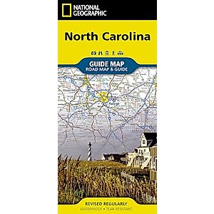 North Carolina Map (National Geographic Guide Map)