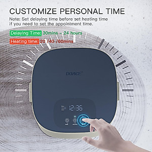 Towel Warmer Bucket, 26L Large Hot Towel Warmer with LED Display, Heat Timer 20/40/60 Min Adjustable, Up to 24 Hour Delay Timer, Fits Up to Two Oversized Towels - PJ, Bathrobe, Towel, Blue-Brown, A18