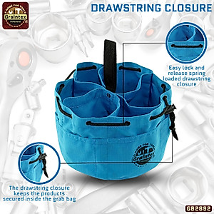 Graintex GB2892 18 Pockets Grab Bag Royal Blue Color Rip-stop Canvas Drawstring Closure, Small Parts Organizer Bag, Parachute Canvas Bag for Screws, Small Tools, Small Parts