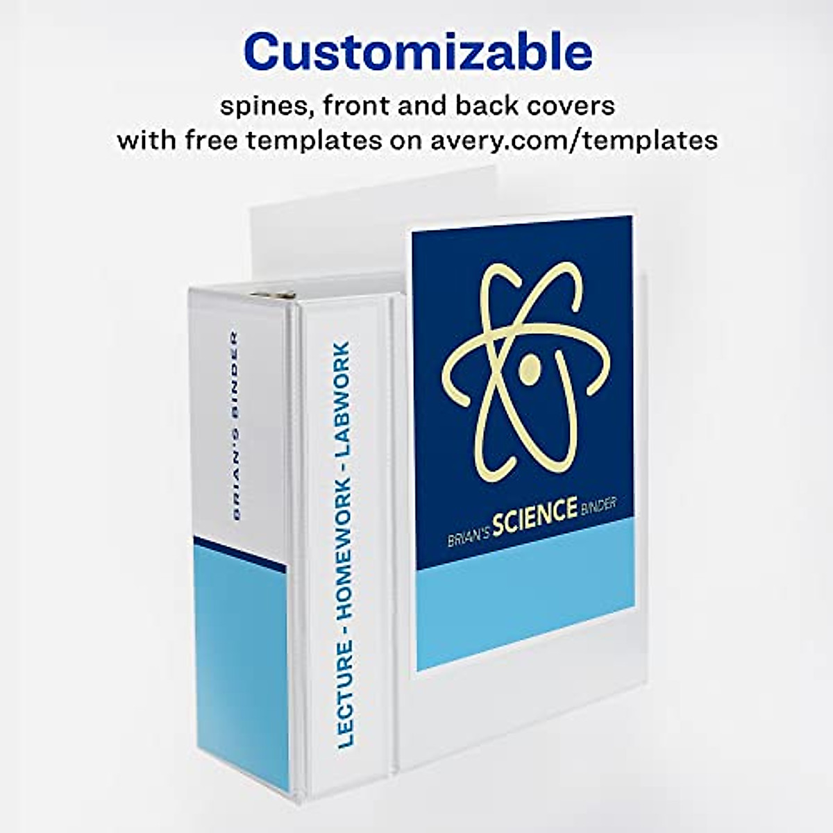 Avery® Heavy-Duty View 3 Ring Binder, 5" One Touch EZD® Rings, White, Pack Of 2 Binders