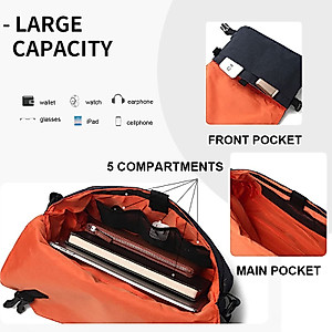 SUMGOGO Fashion Satchel Messenger Crossbody Sling Bag Shoulder Purse for Men Women, 13.1" Casual Sport Daypack Tote Backpack